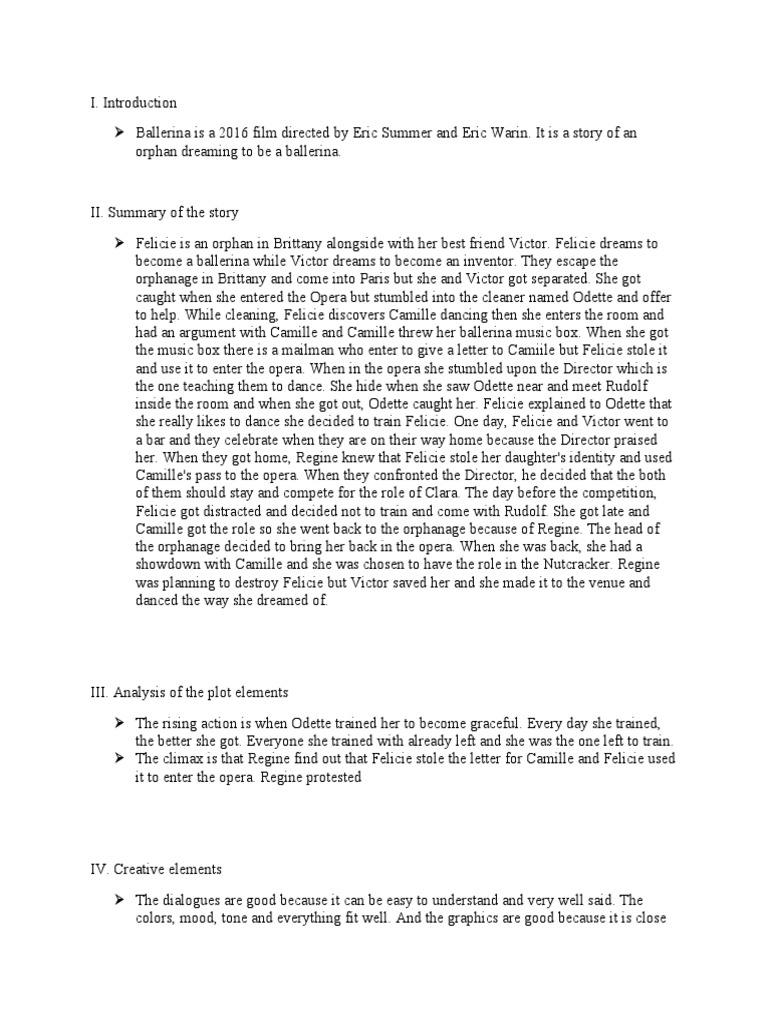 Ballerina MovieReview Orosco | PDF