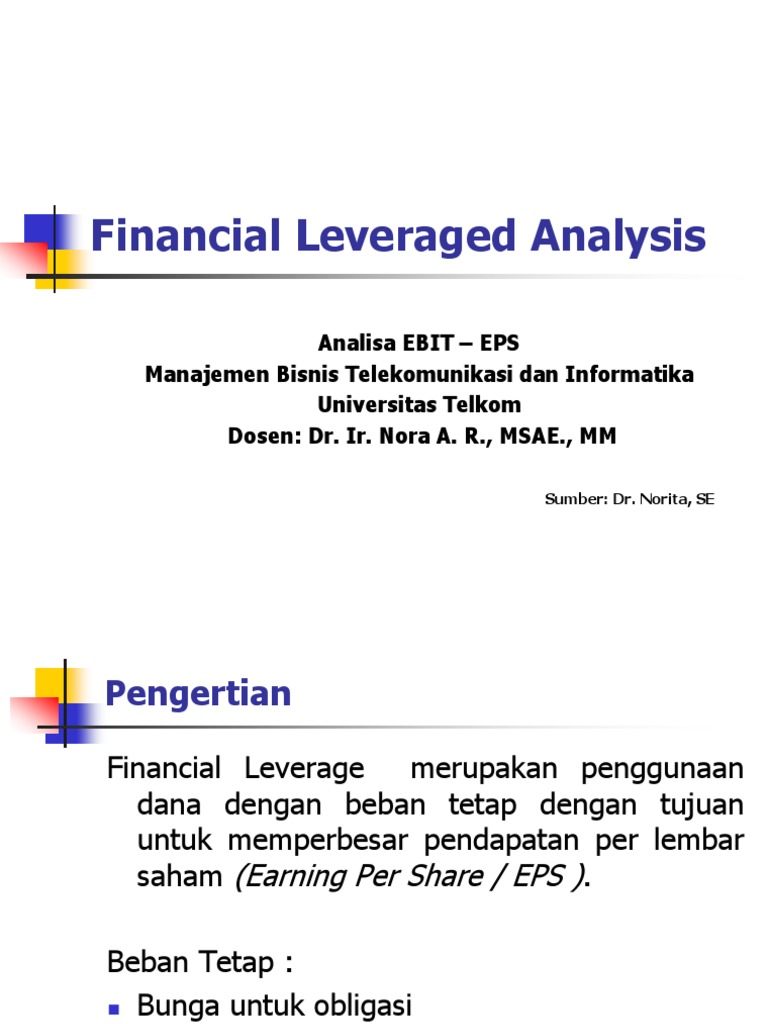 EBIT - EPS Analysis (Financial Leveraged Analysis) | PDF
