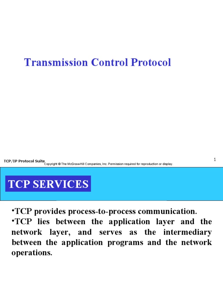 Transmission Control Protocol: TCP/IP Protocol Suite | PDF ...