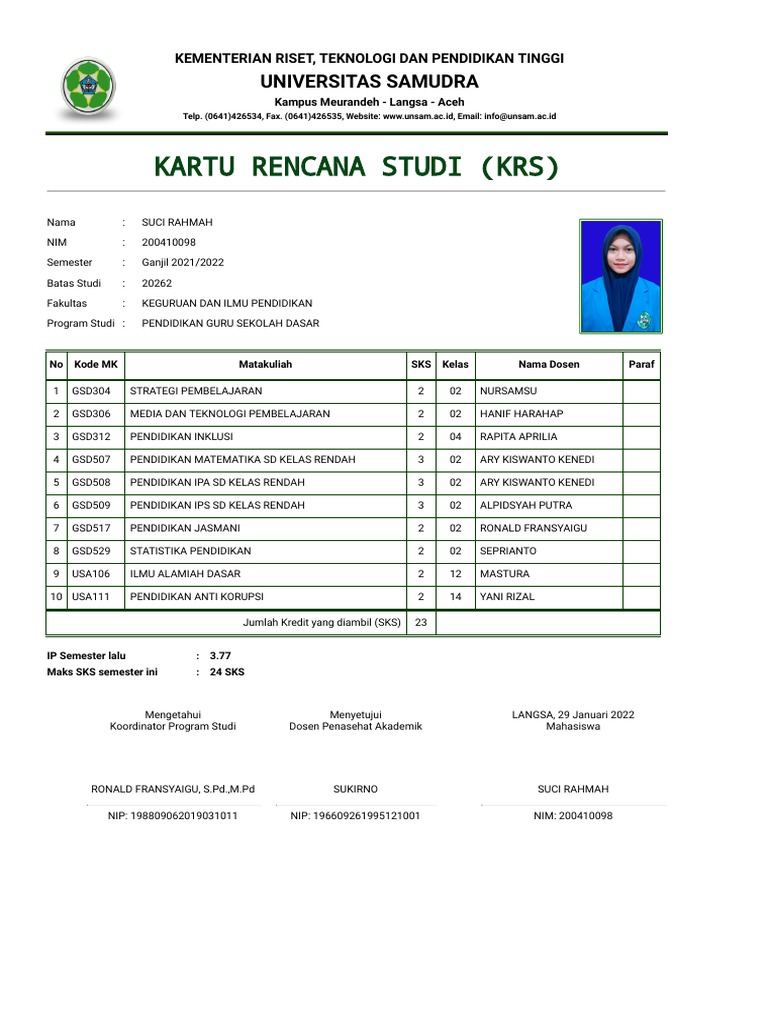 Cetak KRS | PDF