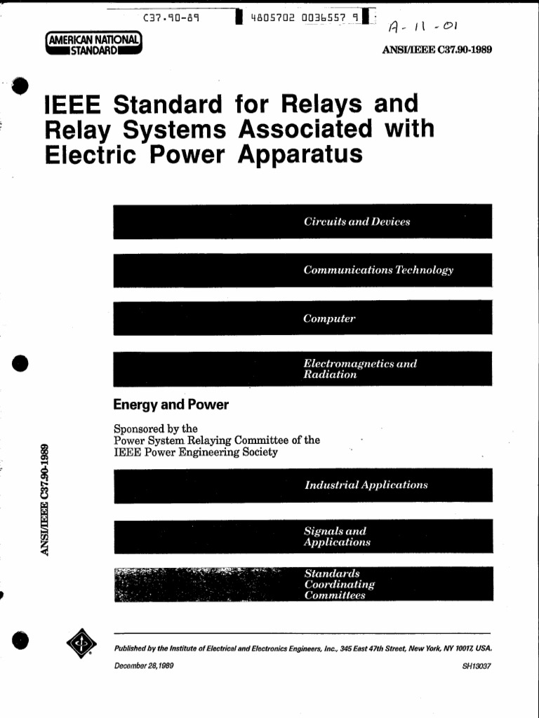 Ansi Ieee C37.90-1989 | PDF