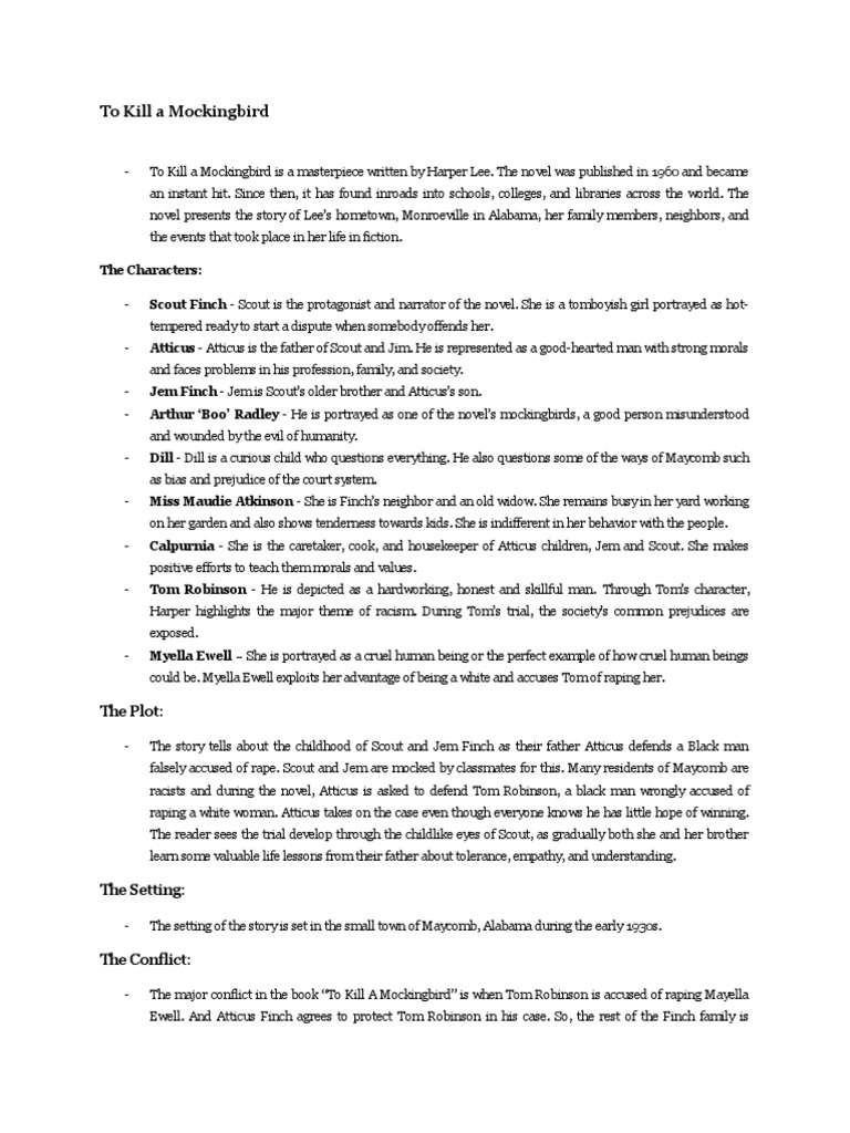 To Kill a Mockingbird Overview | PDF | General Fiction