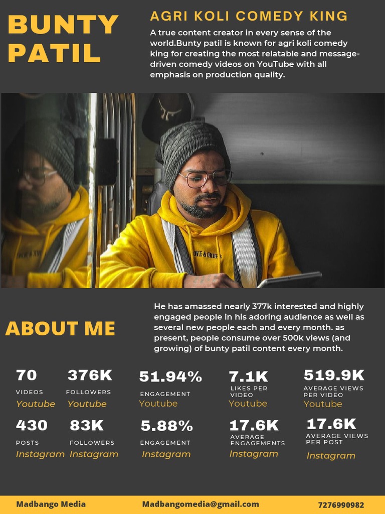 Bunty Patil Media Kit | PDF | Business