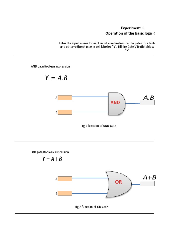 Logic Gate Sumilator Excel | PDF | Logic Gate | Mathematical Logic