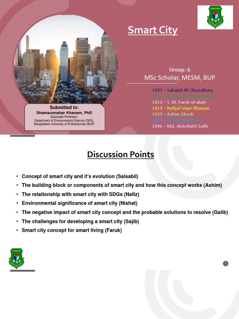 Group 6 Smart City | PDF | Internet Of Things | Infrastructure