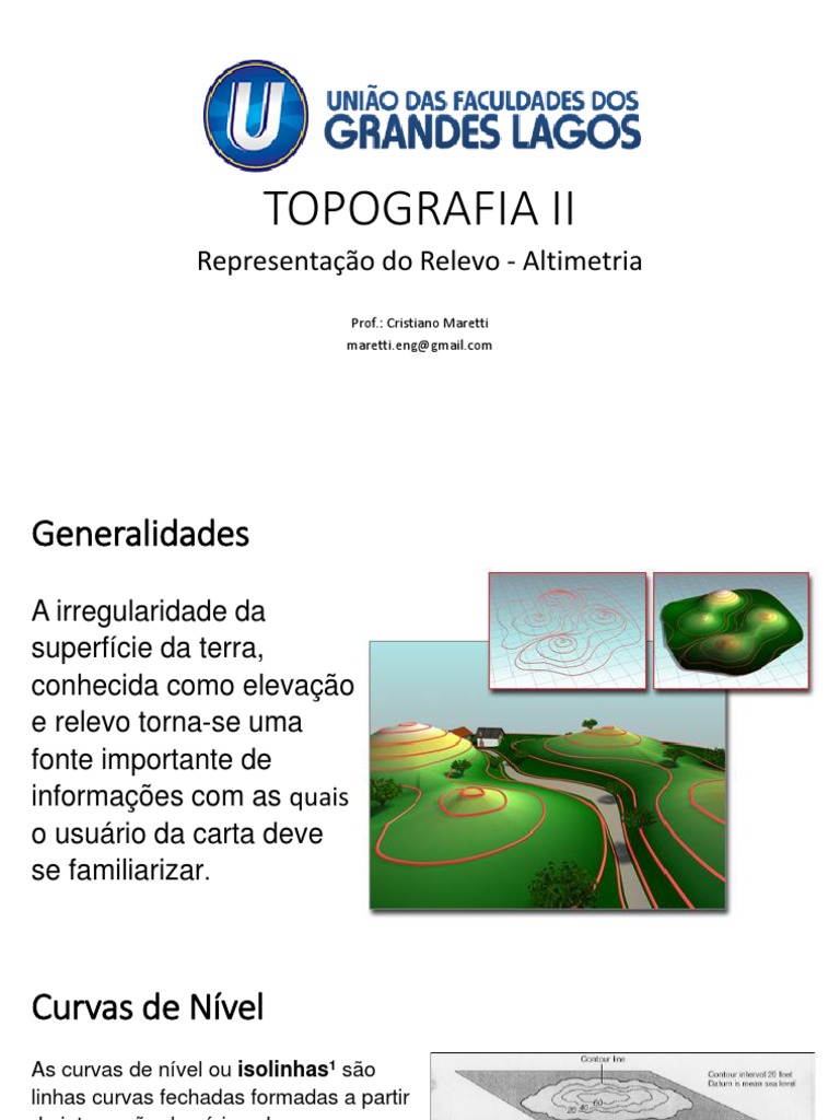 TOPOGRAFIA - Representação Do Relevo - Altimetria | PDF | Linha ...