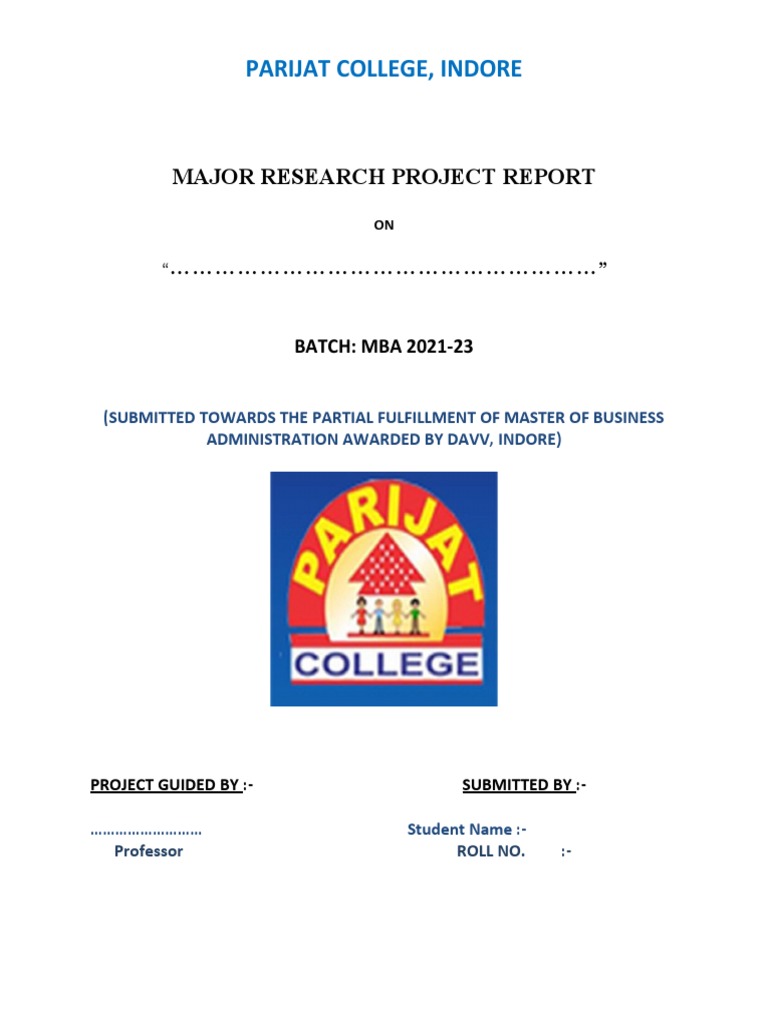 MRP Front Pages | PDF