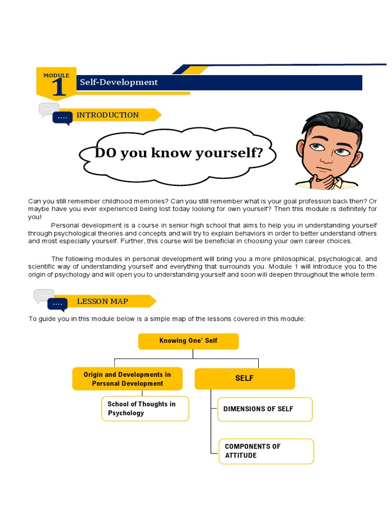 Module 1 - Personal Development | PDF | Attitude (Psychology) | Experience