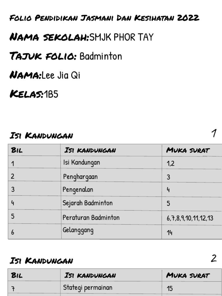 PJPK Folio Lee Jia Qi | PDF