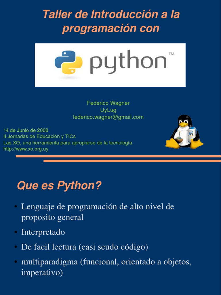 Taller de Introduccion A La Programacion Python | PDF | Python ...
