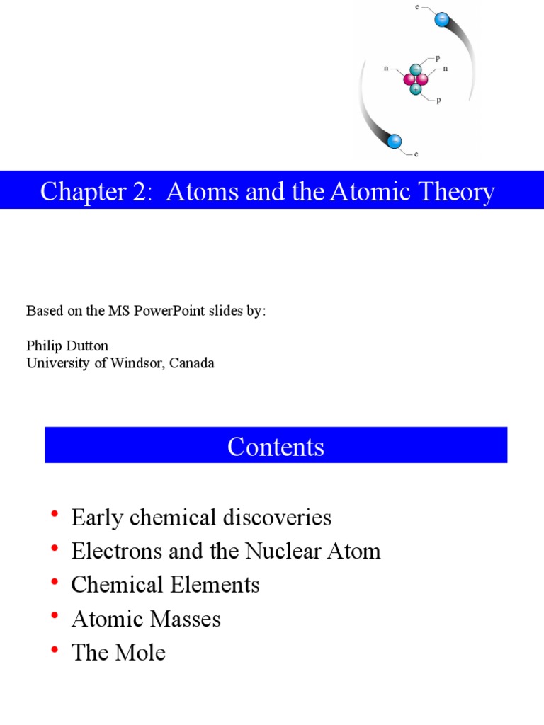 02 Atoms and The Atomic Theory | PDF | Mole (Unit) | Atoms