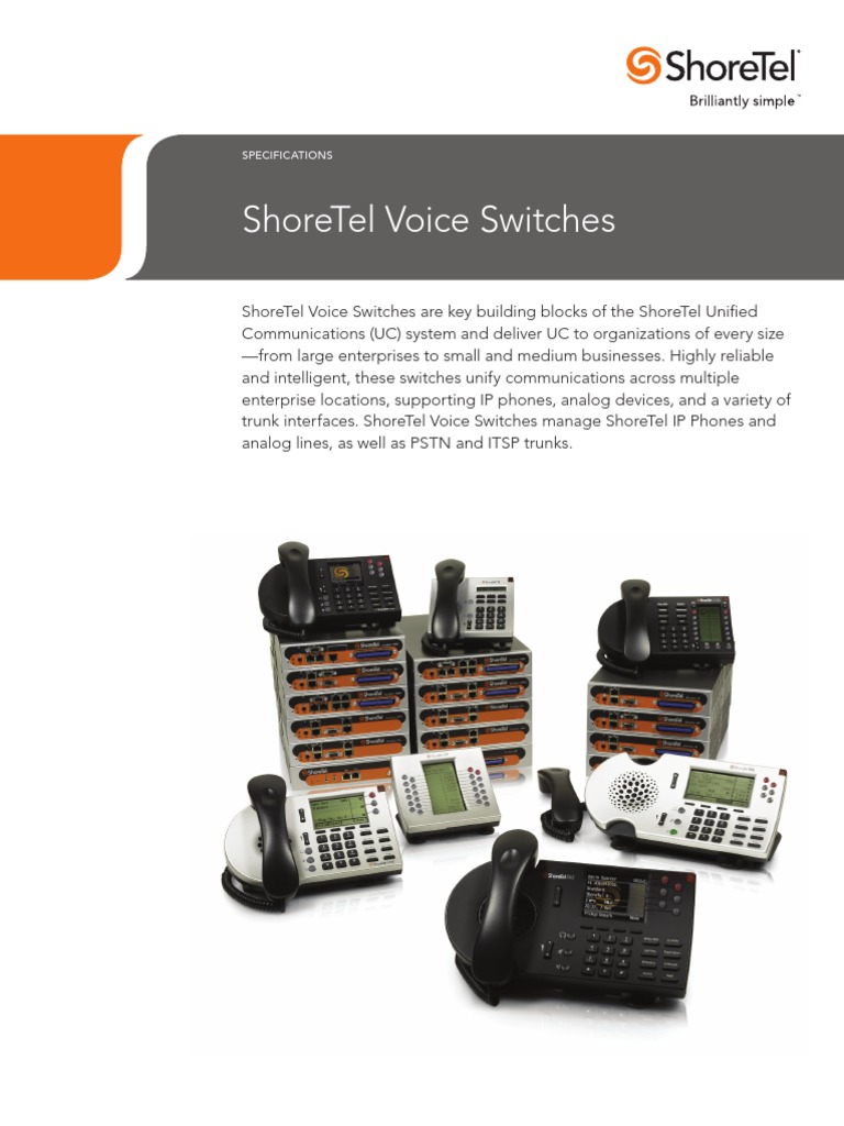 Shoretel Voice Switches Spec | PDF | Session Initiation Protocol | Telephone Exchange