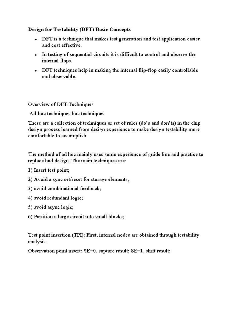 Design For Testability Notes | PDF | Electrical Circuits | Electronic ...