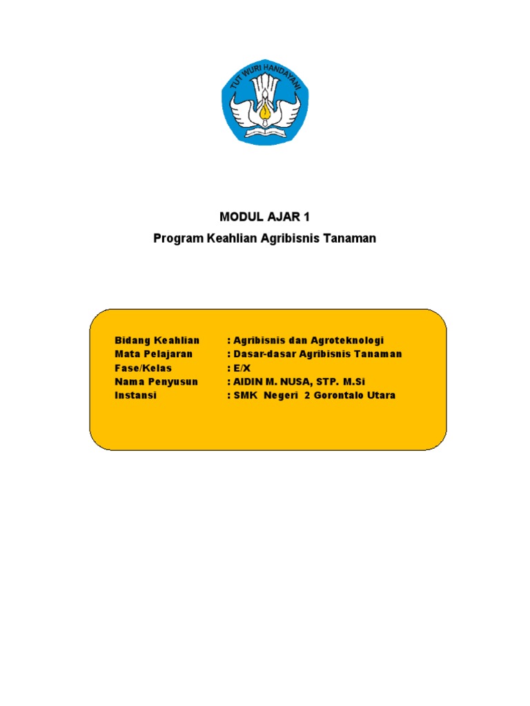 Modul Ajar Agribisnis Tanaman Kelas X | PDF | Teknologi & Rekayasa