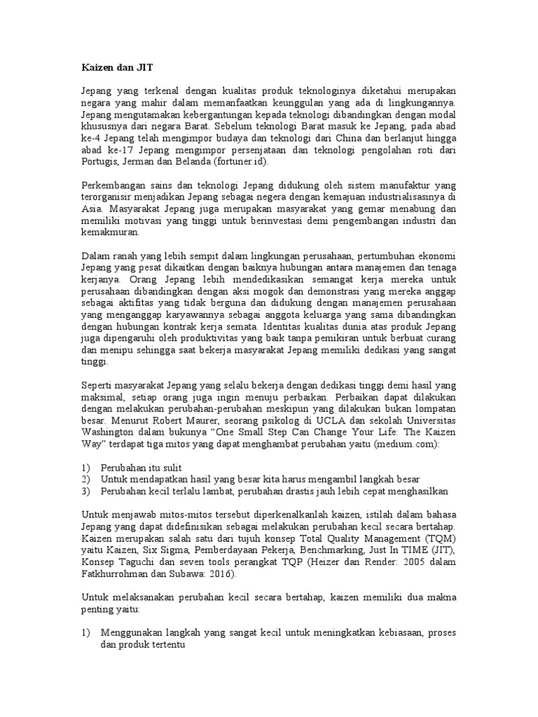 Kaizen Dan JIT | PDF