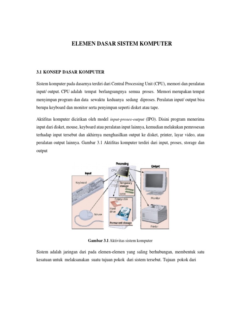 Elemen Dasar Sistem Komputer 1 | PDF | Komputer