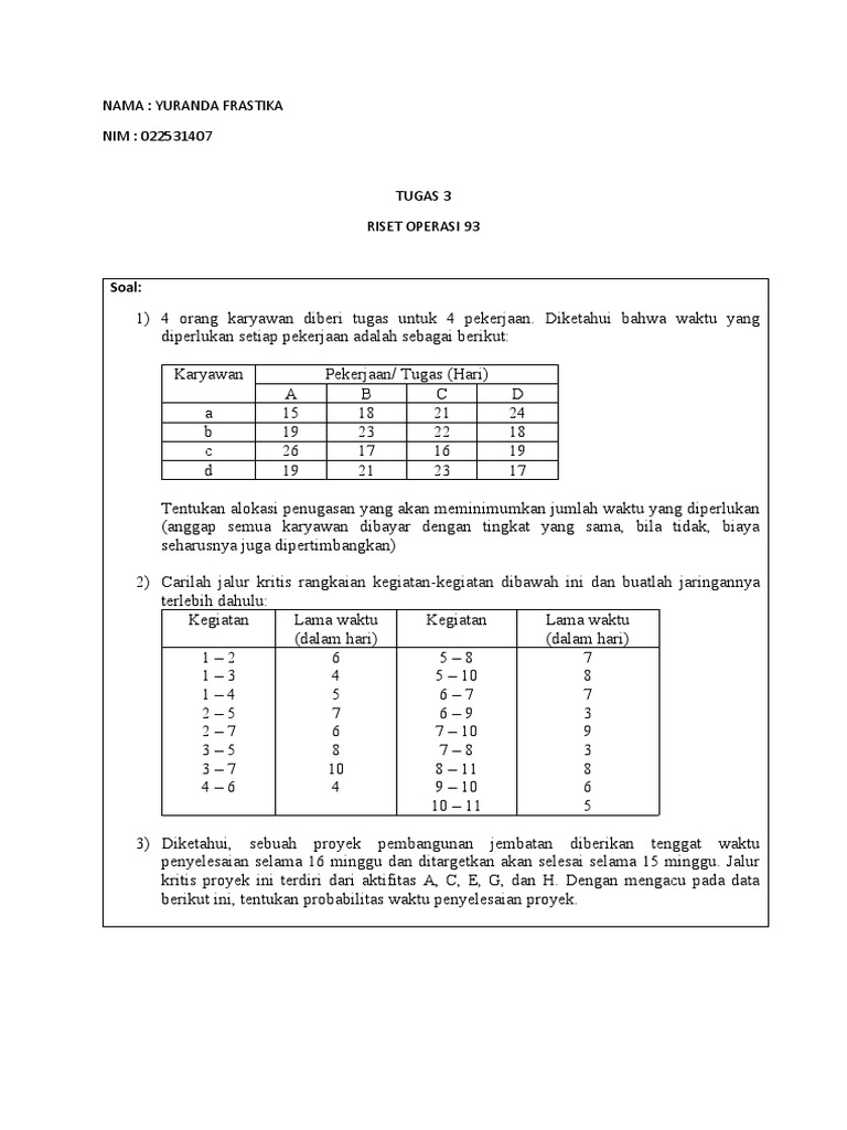 TUGAS 3 rISET oPERASI | PDF