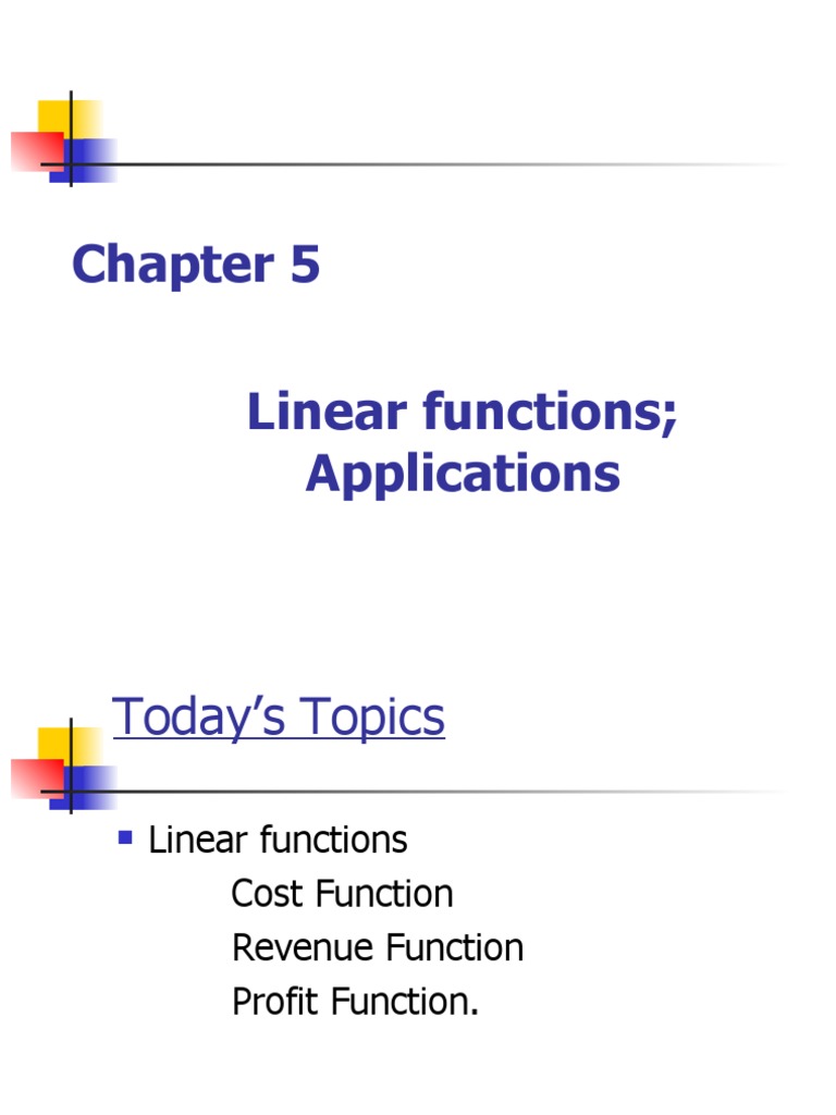 Chapter 5 Linear Functions Application | PDF | Function (Mathematics ...