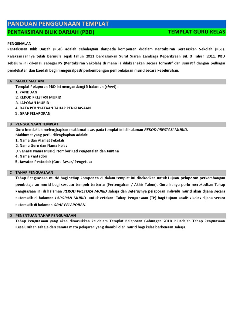 Panduan Guru: Templat PBD | PDF