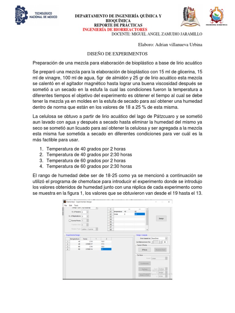 Diseño de Experimentos | PDF | Experimentar | Temperatura