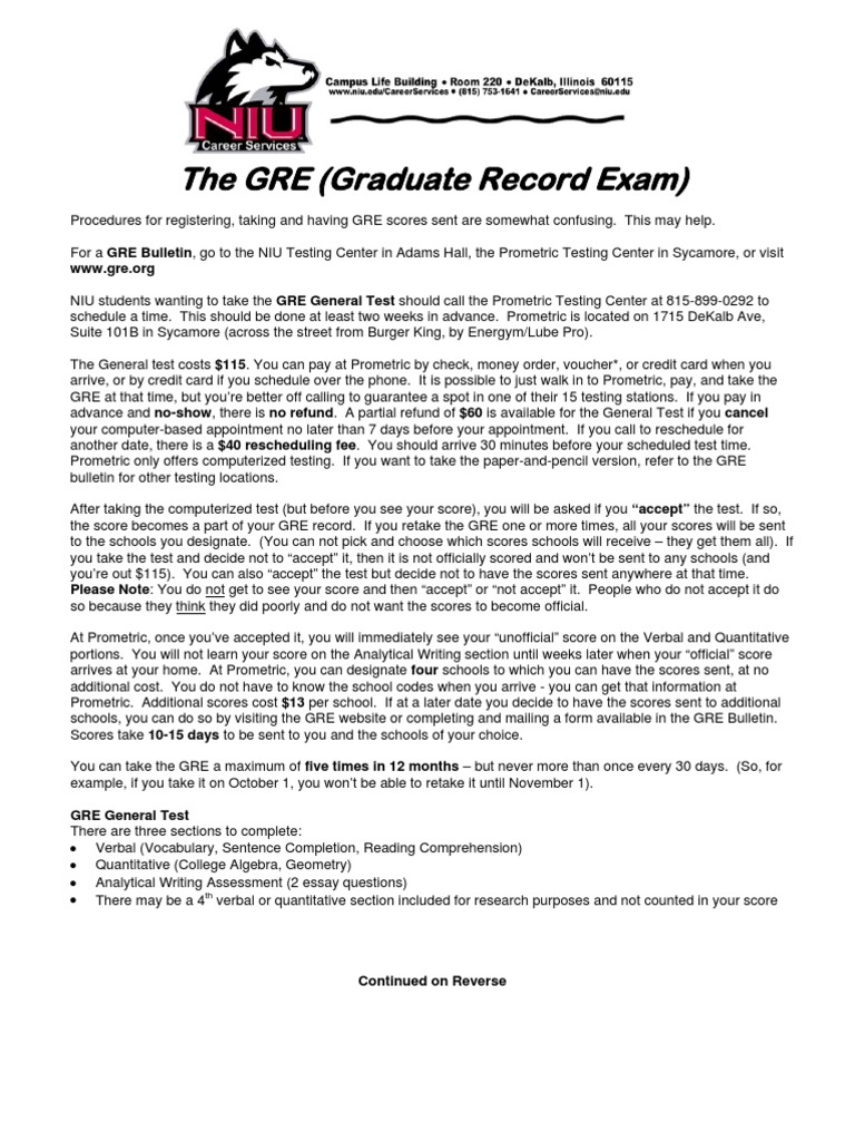 The GRE (Graduate Record Exam) | PDF | Graduate Record Examinations ...