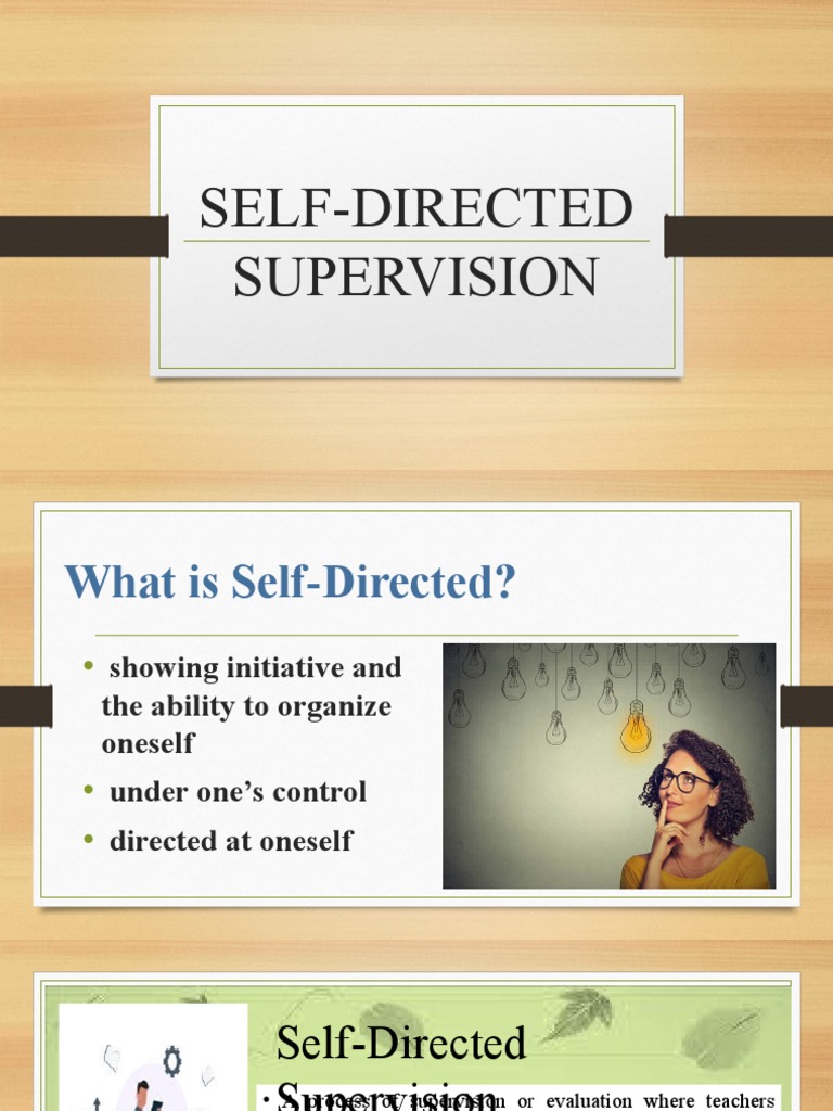 Self-Directed Supervision for Teachers | PDF