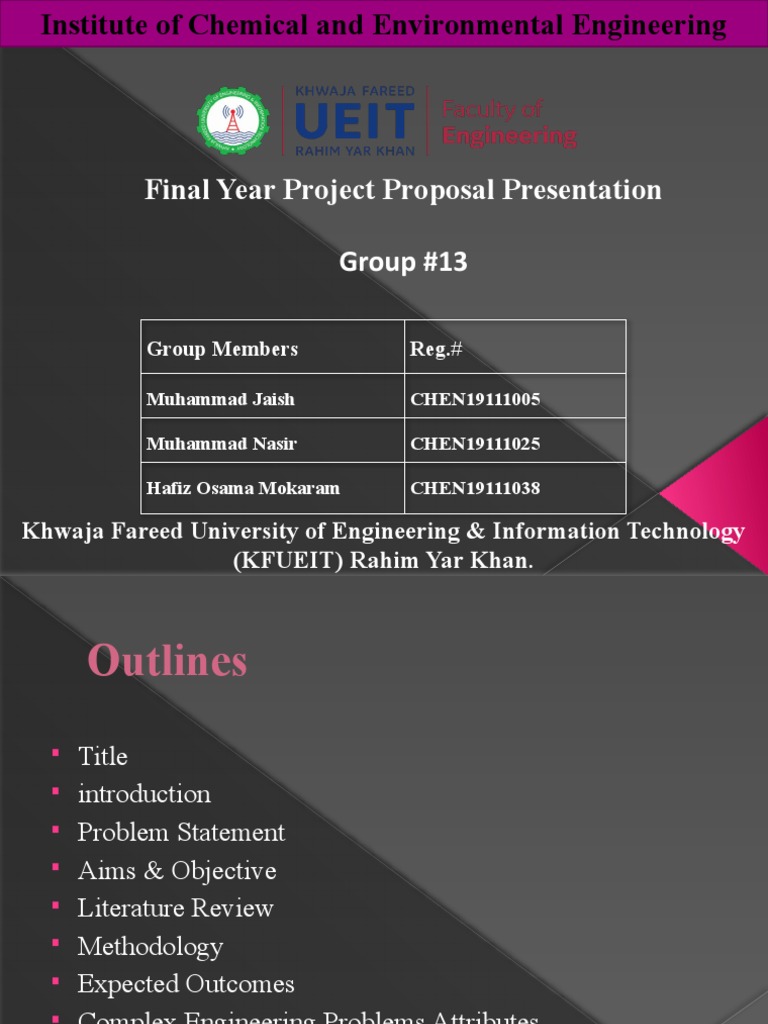 Final Year Project Proposal Presentation Group #13 | PDF | Ammonia | Mathematical Optimization