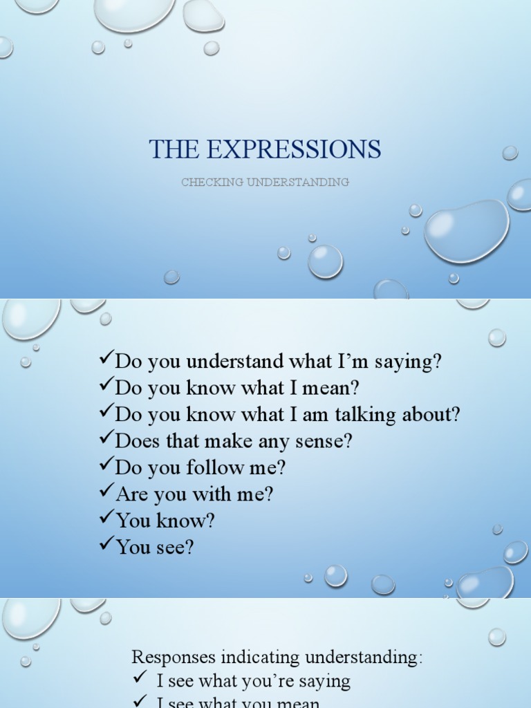 PPT2-The Expressions of Checking Understanding | PDF