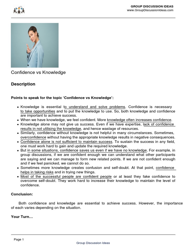 Confidence Vs Knowledge | PDF | Knowledge | Cognition