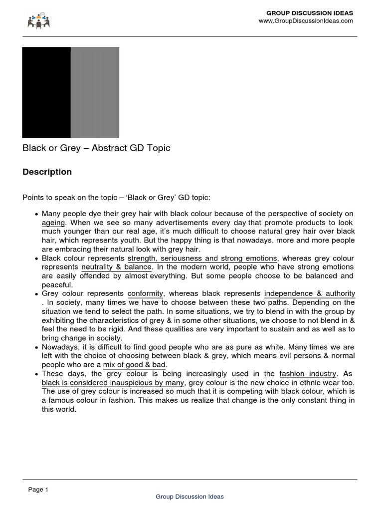 Black or Grey - Abstract GD Topic | PDF