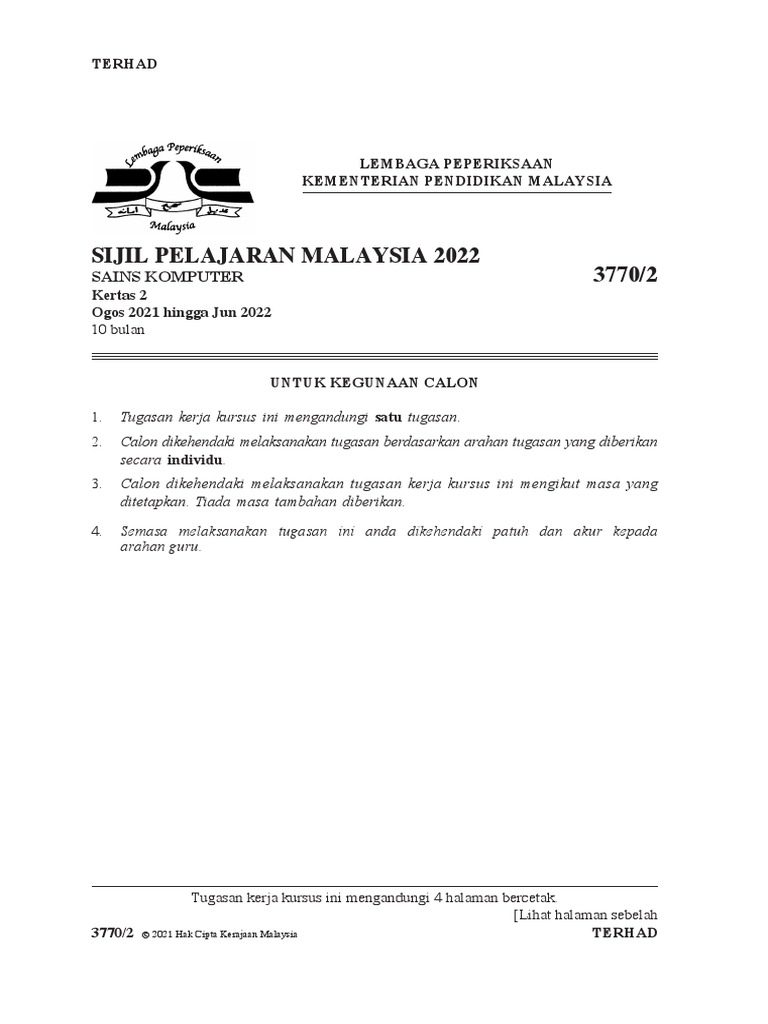 R. Contoh Tugasan Atau Soalan | PDF