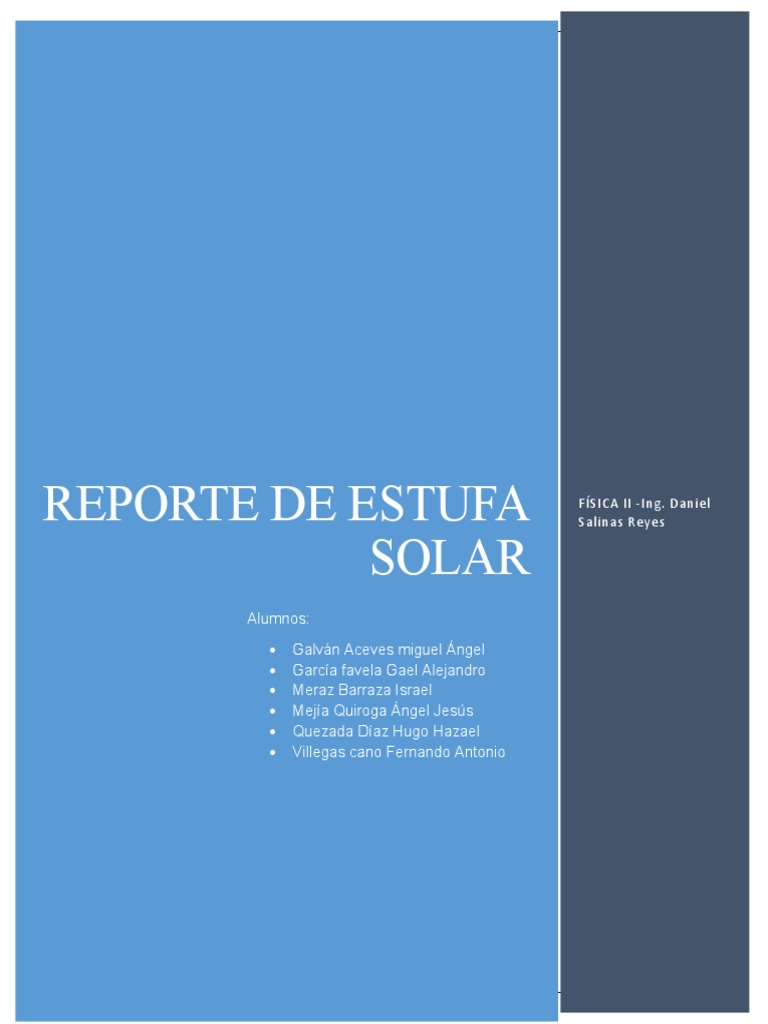 Reporte Estufa Solar | PDF | Radiación | Termodinámica