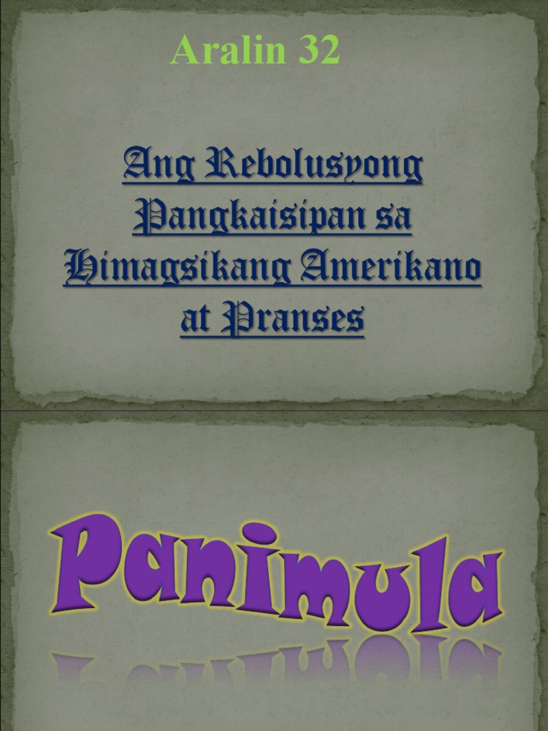 Ang Rebolusyong Pangkaisipan Sa Himagsikang Amerikano At Pranses Pdf