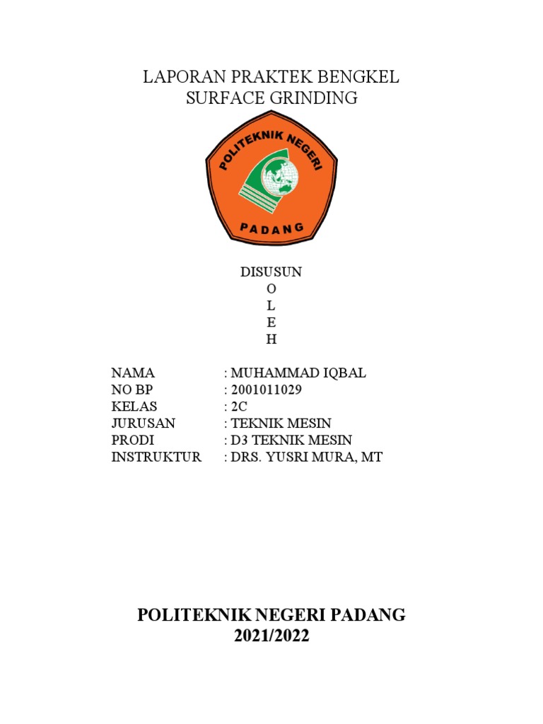 Laporan Praktek Surface Grinding | PDF