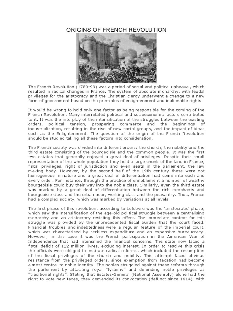 Origins of French Revolution Explained in 40 Characters | PDF | Age Of ...