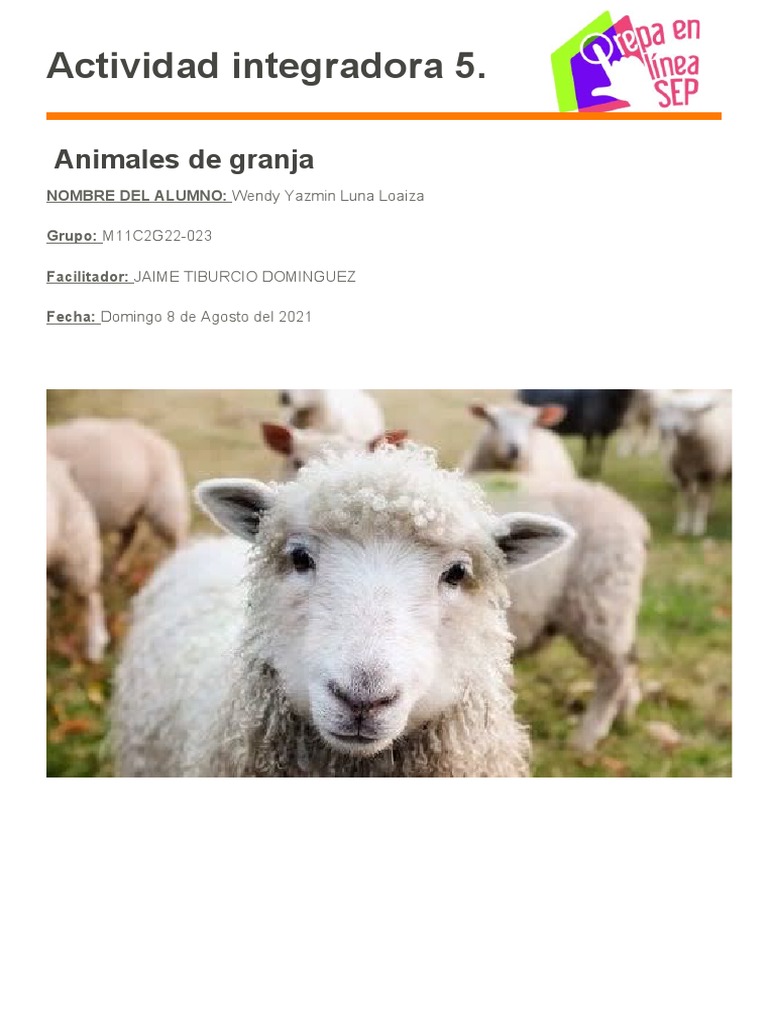 Actividad Integradora 5.: Animales de Granja | PDF