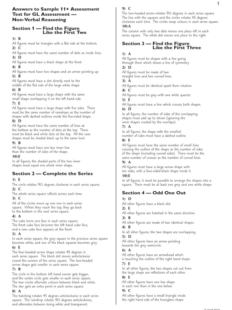 Non Verbal 1 Answers | PDF