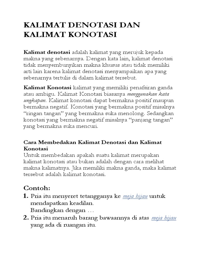 Kalimat Konotasi-Denotasi, Kalimat Efektif, Partikel | PDF | Memasak ...