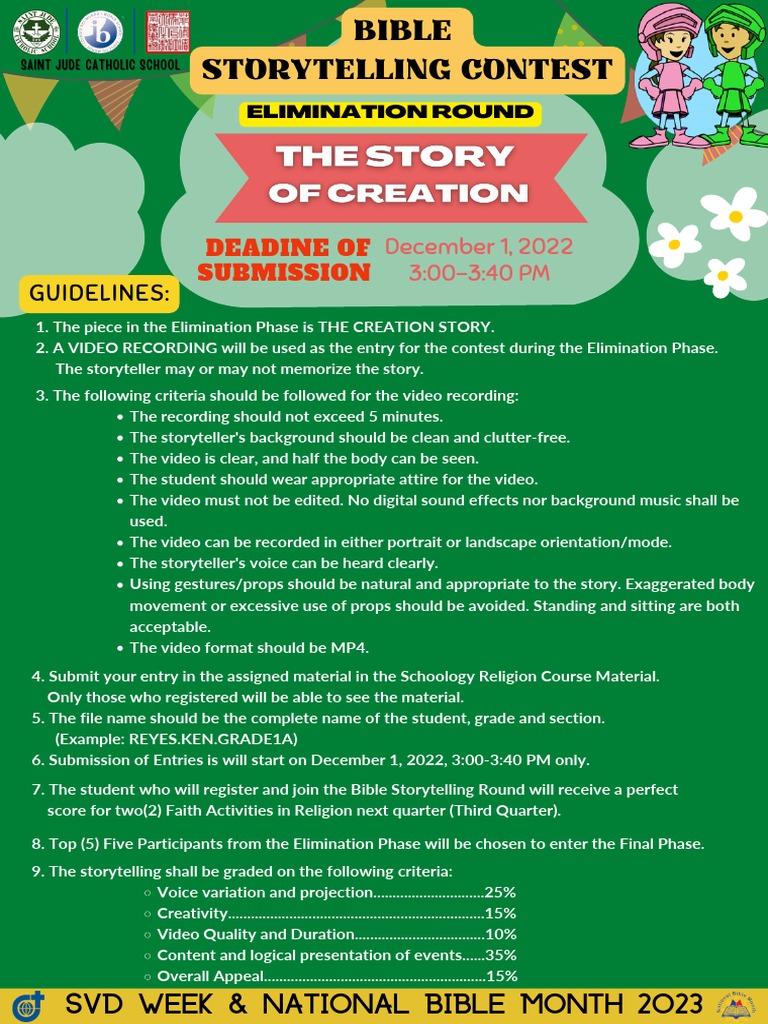Bible Storytelling Contest Guidelines | PDF