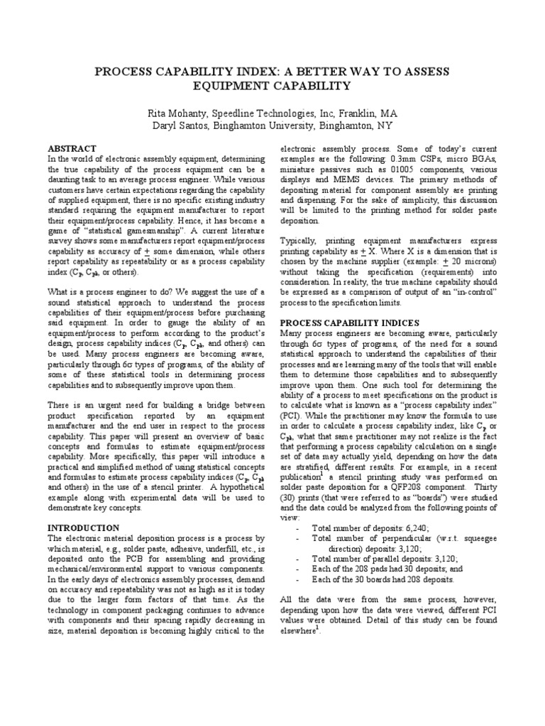 Process Capability Index | PDF | Confidence Interval | Sample Size Determination