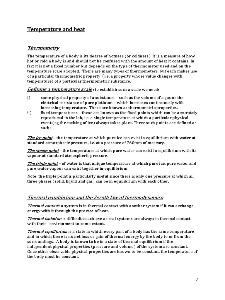 Understanding Thermometry and Temperature | PDF | Temperature | Heat
