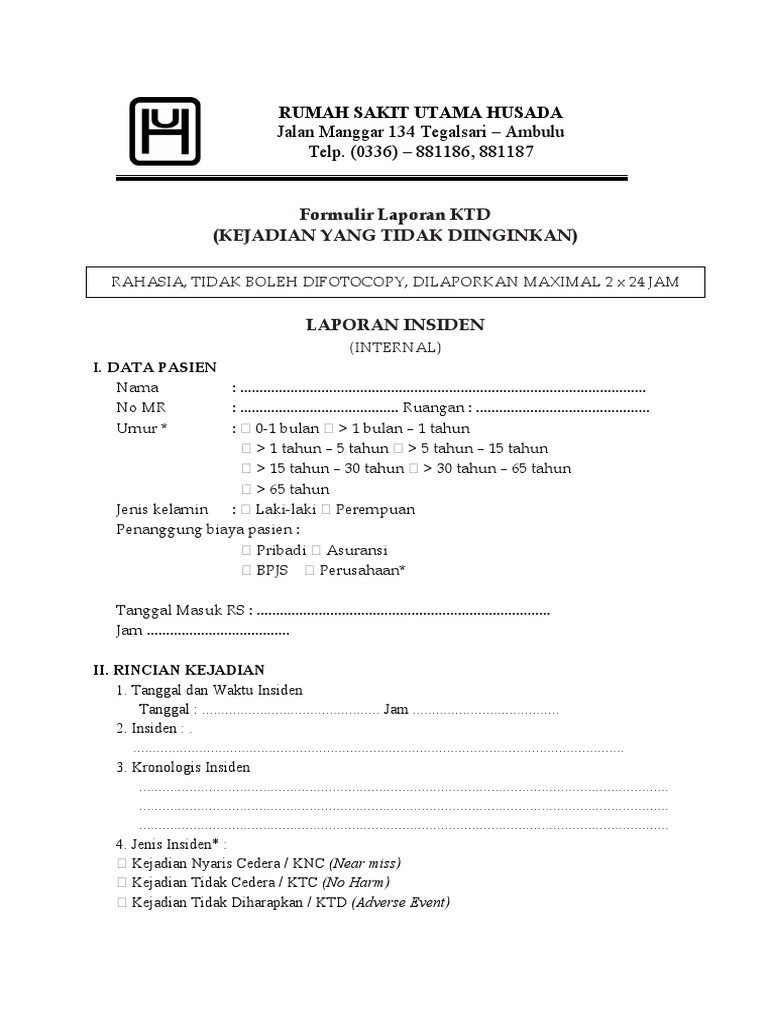 Formulir KTD | PDF | Hukum | Kesehatan Holistik