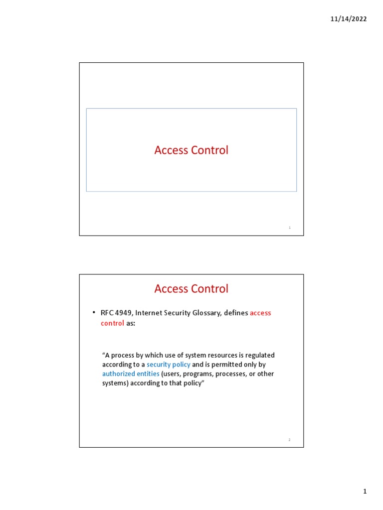 Access Control | PDF | Computer Access Control | Password