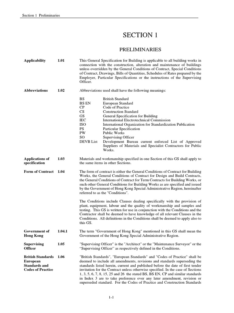 Section 1 - Preliminaries | PDF