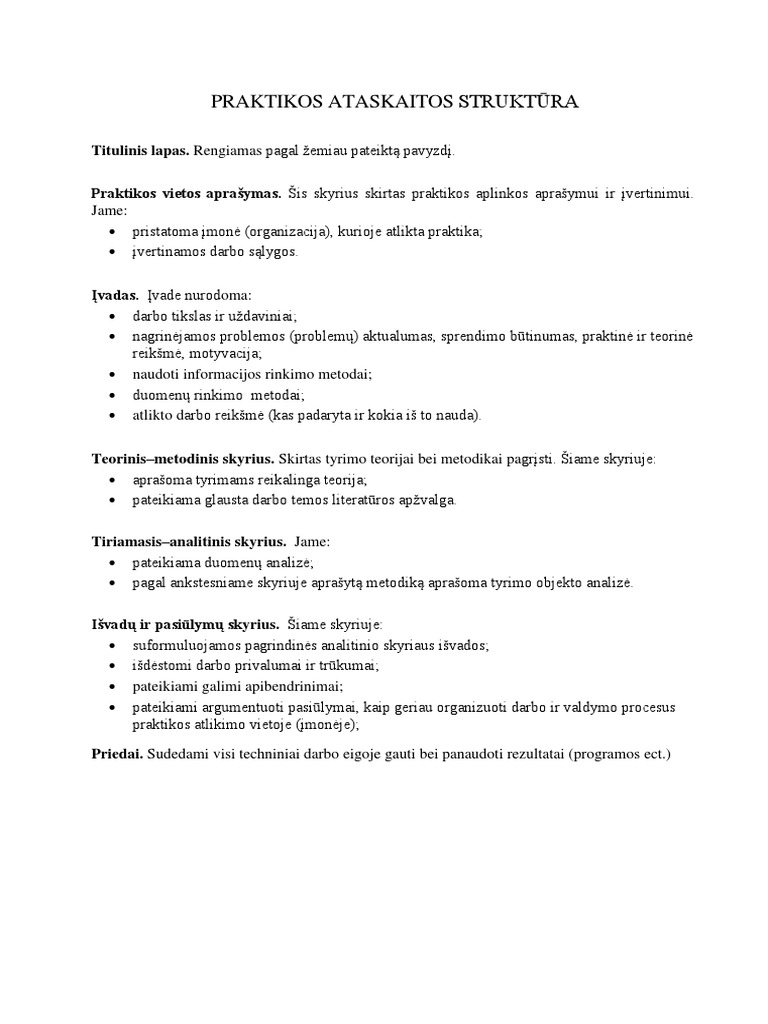 Profesines Praktikos Ataskaita | PDF