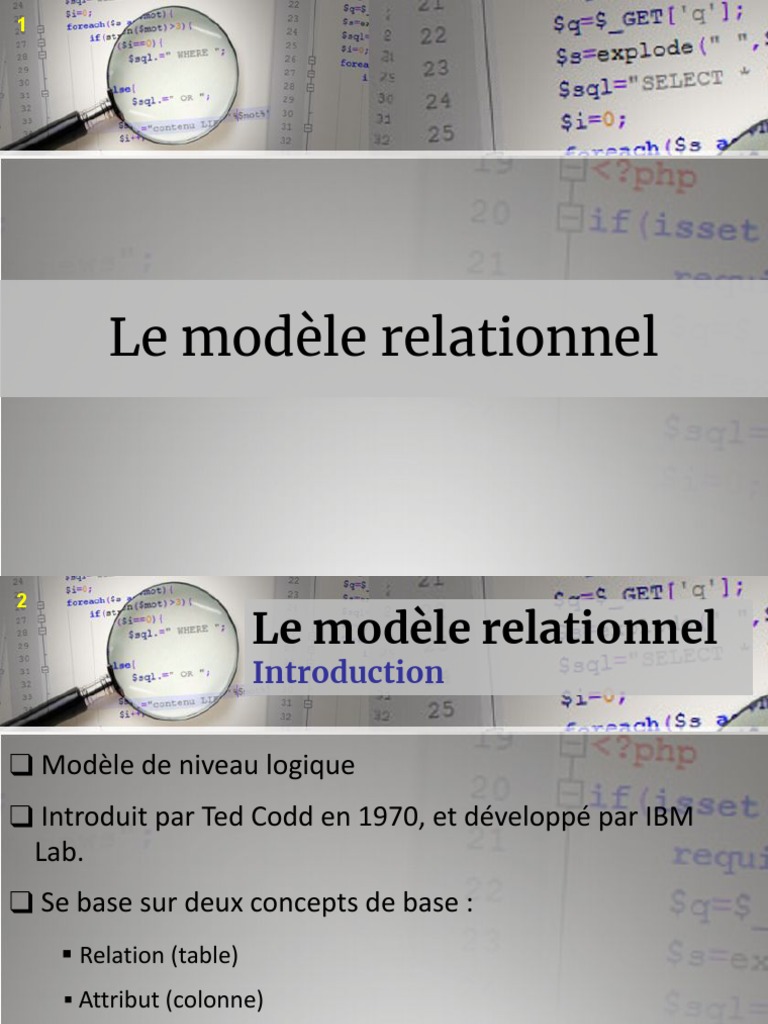 3 - Modèle Relationnel | PDF | Modèle relationnel | Base de données ...