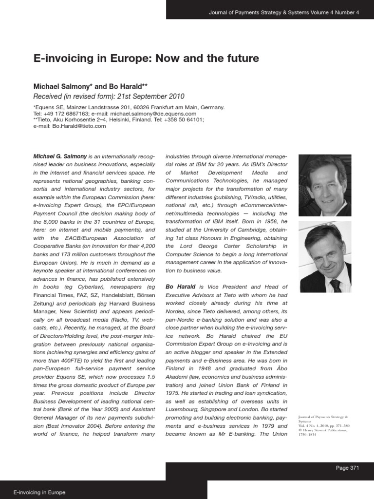 E-Invoicing in Europe | Invoice | Supply Chain | Free 30-day Trial | Scribd