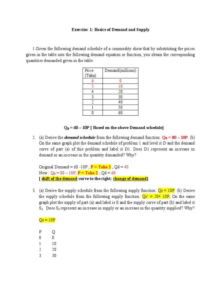 Elasticity and Demand Exercise | PDF