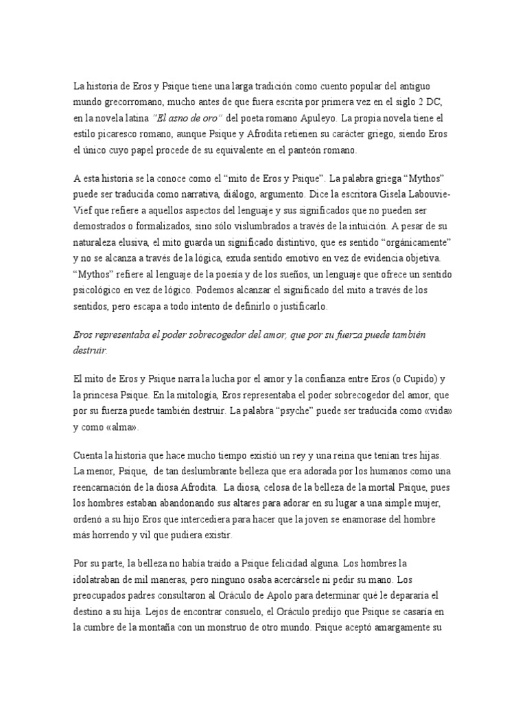 Eros y Psique | PDF | Eros