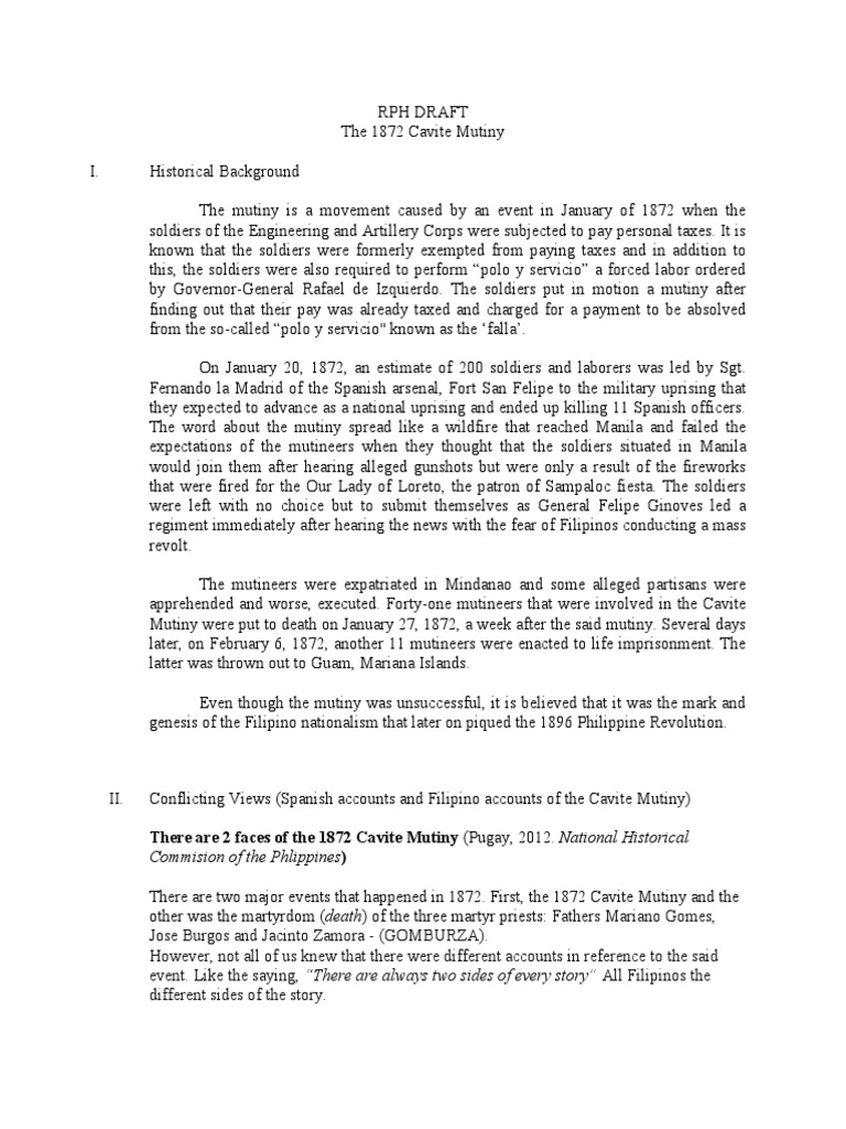 The Cavite Mutiny Script | PDF | Philippines | Spanish Colonization Of The Americas